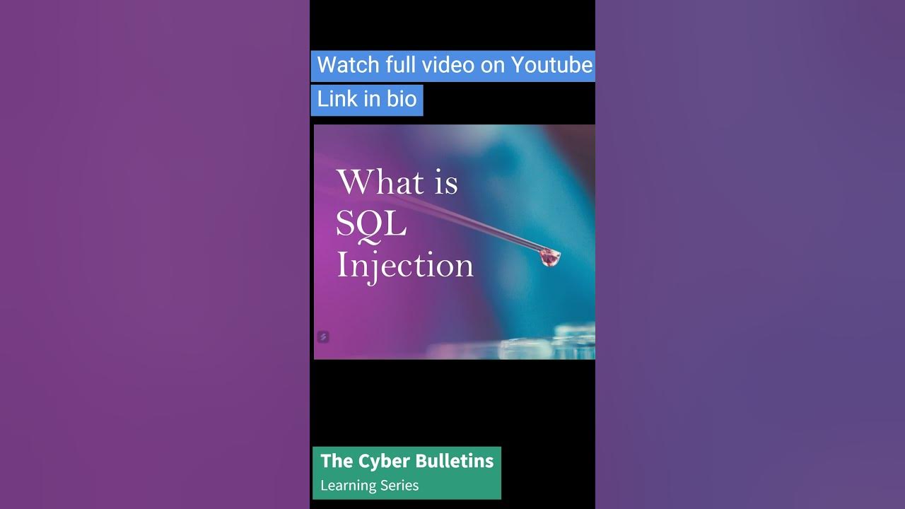 Sql Injection Intro Cybersecurity Sqlinjection Youtube