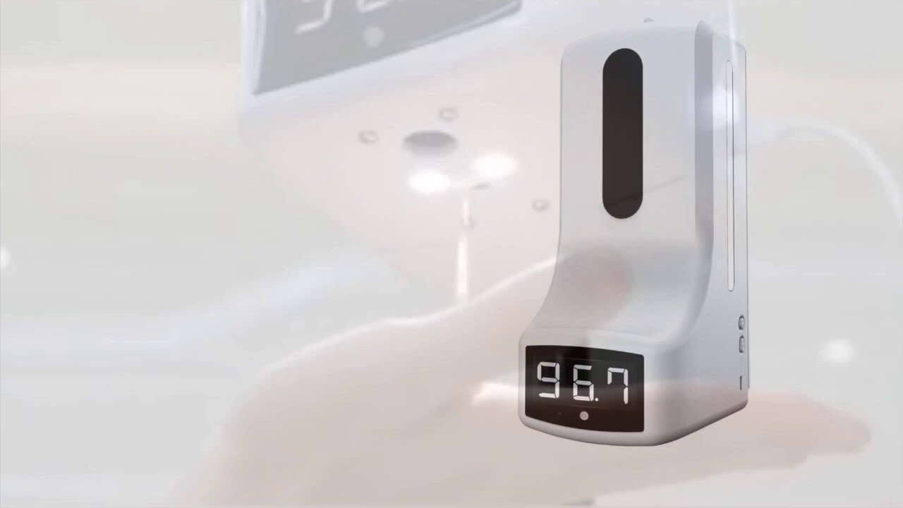 All-in-One Hands Free Thermometer and Hand Sanitizer station - YouTube