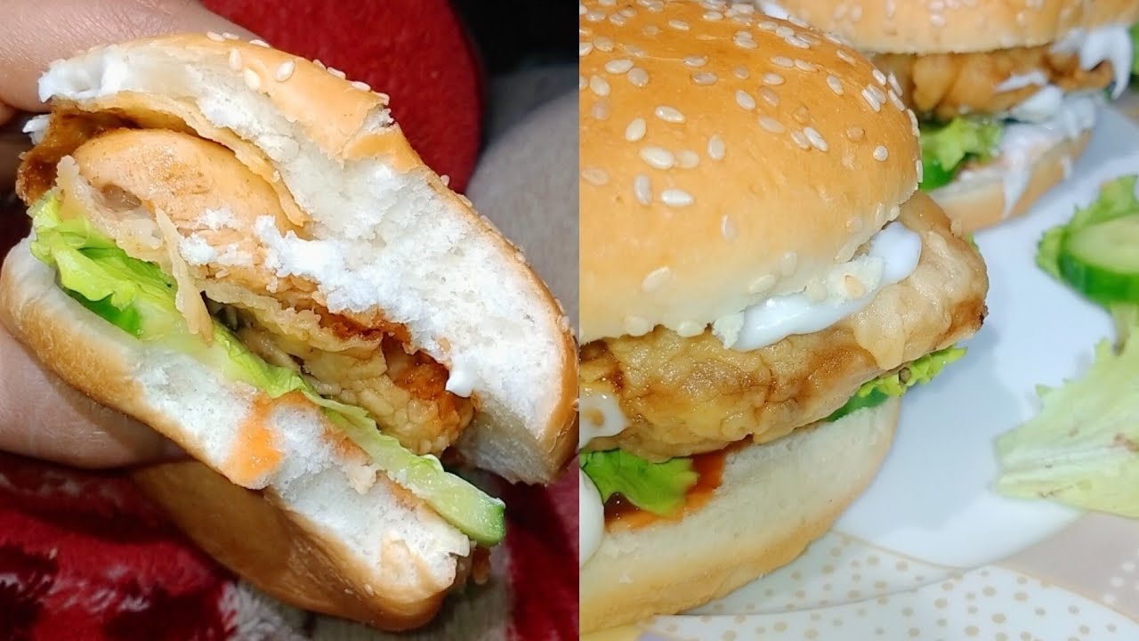 Zinger burger | Homemade zinger Burger | KFC style Zinger Burger | Best ...