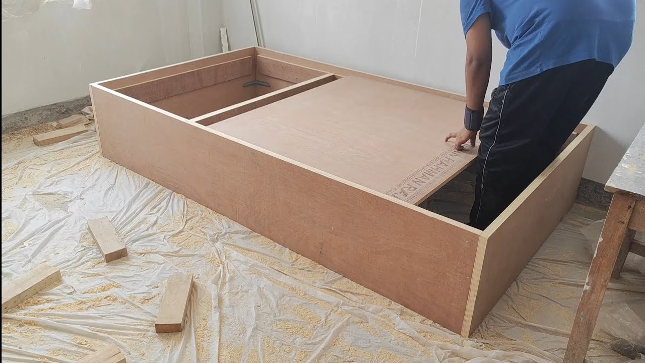 DIY Plywood Bed with Hidden Storage | Strong, Minimal & Budget-Friendly ...