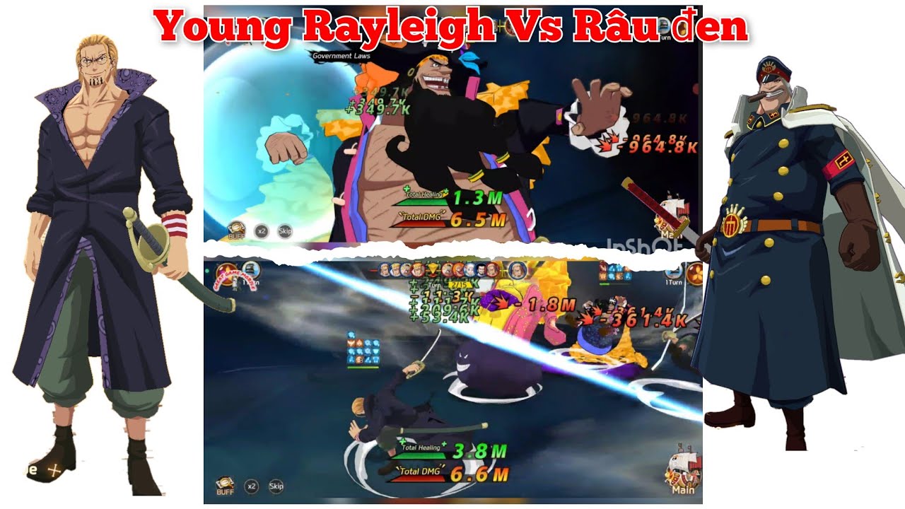 Onepiece Voyages: Young Rayleigh vs Râu đen trận đánh quá hấp dẫn #kbtt ...
