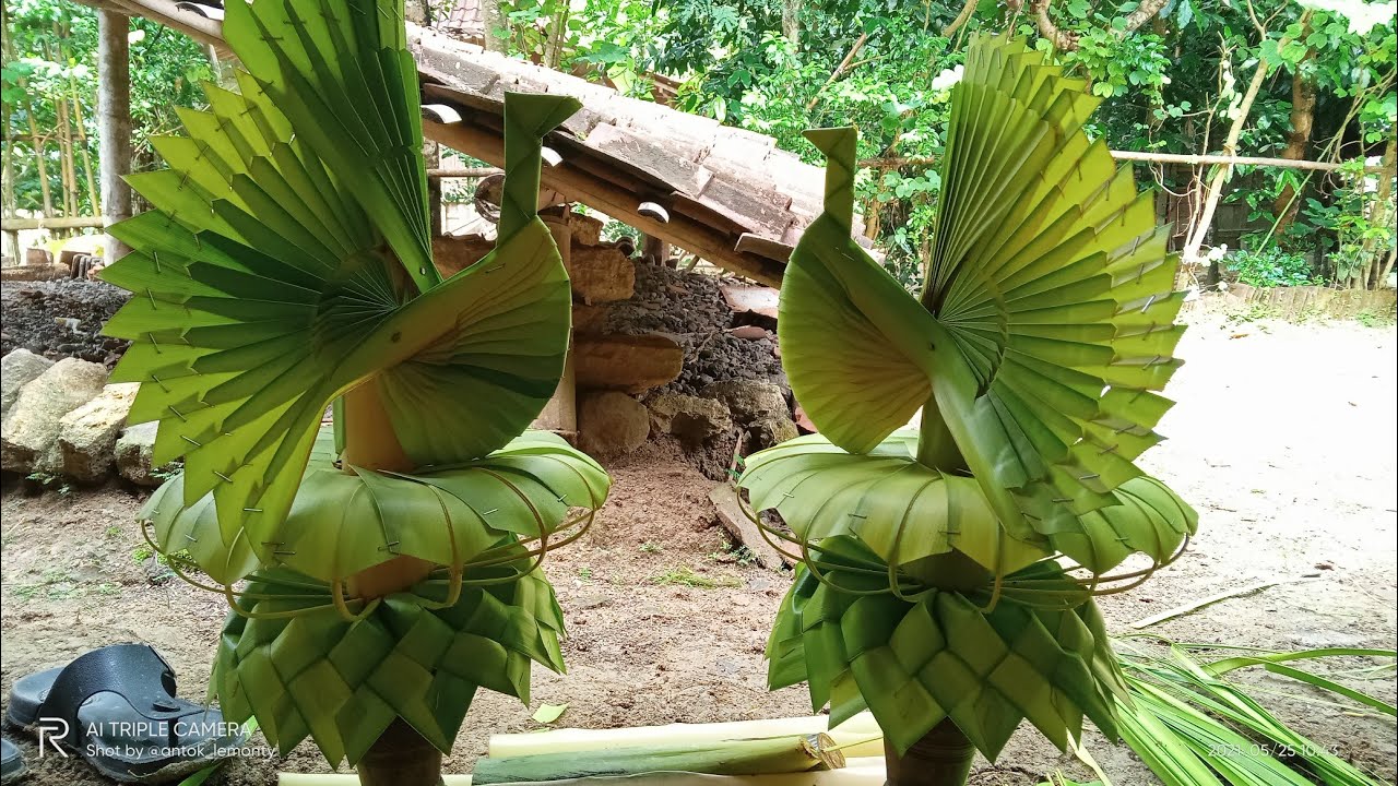 Tutorial cara membuat kembar mayang paling mudah irit janur simpel tapi ...