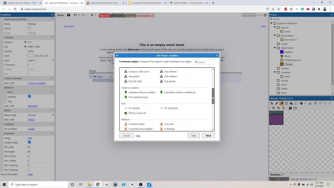 Construct 3 Platformer Tutorial - 6 Restart When Die - YouTube