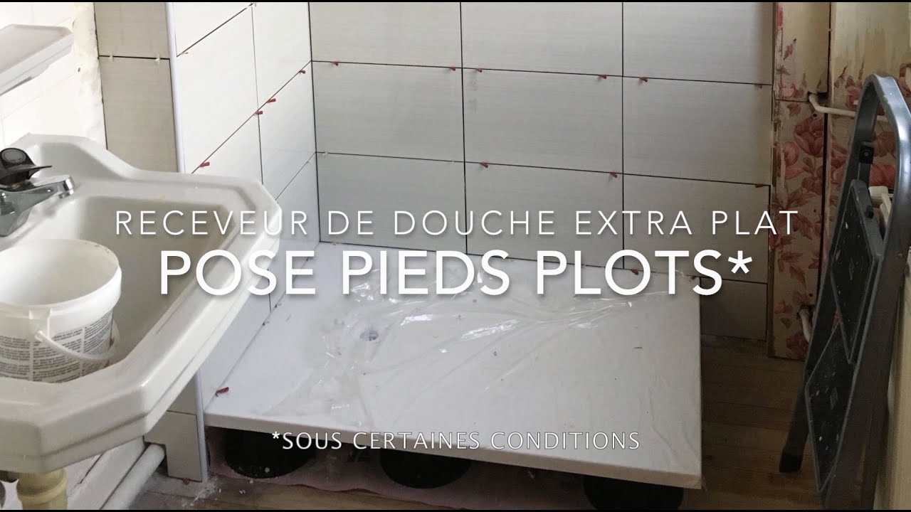 Pose de pieds (Plots) PVC, pour receveur de douche extra-plat, en ...