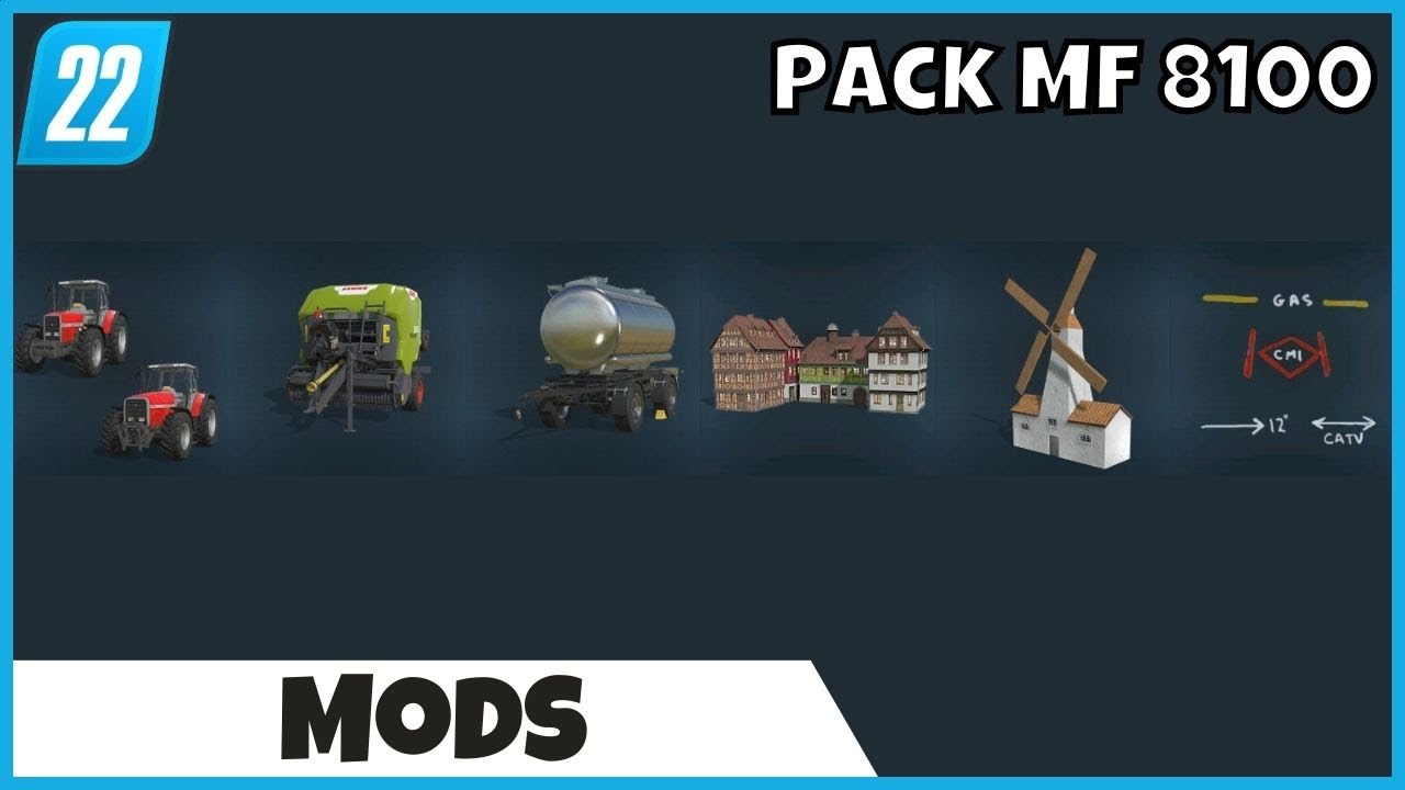 Pack de Tratores Massey Ferguson 8100 e Moinho de Vento | FS22 Farming ...