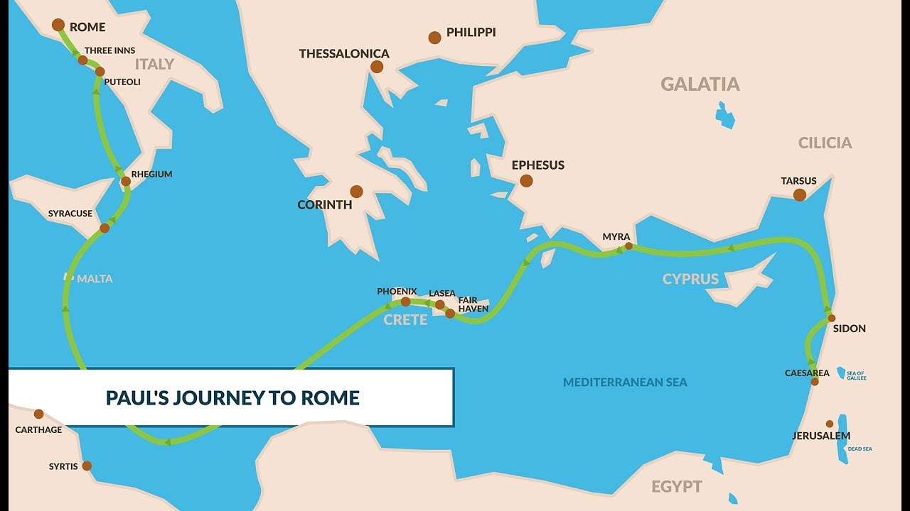 Acts 28 - Paul's Journey to Rome - YouTube