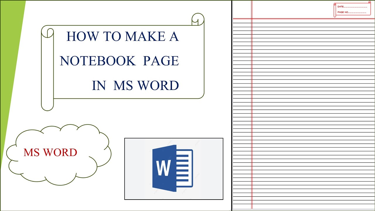 HOW TO MAKE A NOTEBOOK PAGE IN MS WORD - YouTube