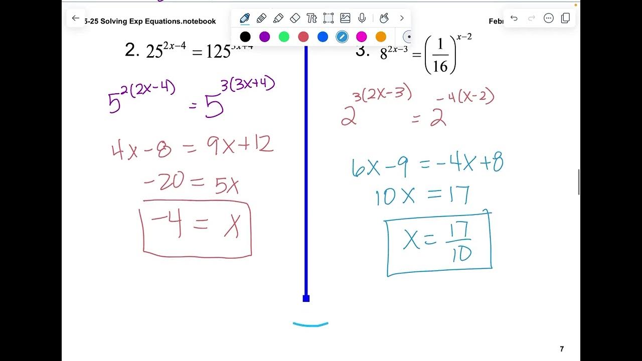 2 5 25 Solving Exponential Equations - YouTube