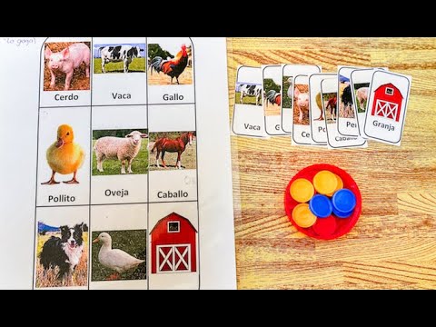 Miss Mariana - Juego "Lotería de animales de la granja" - YouTube