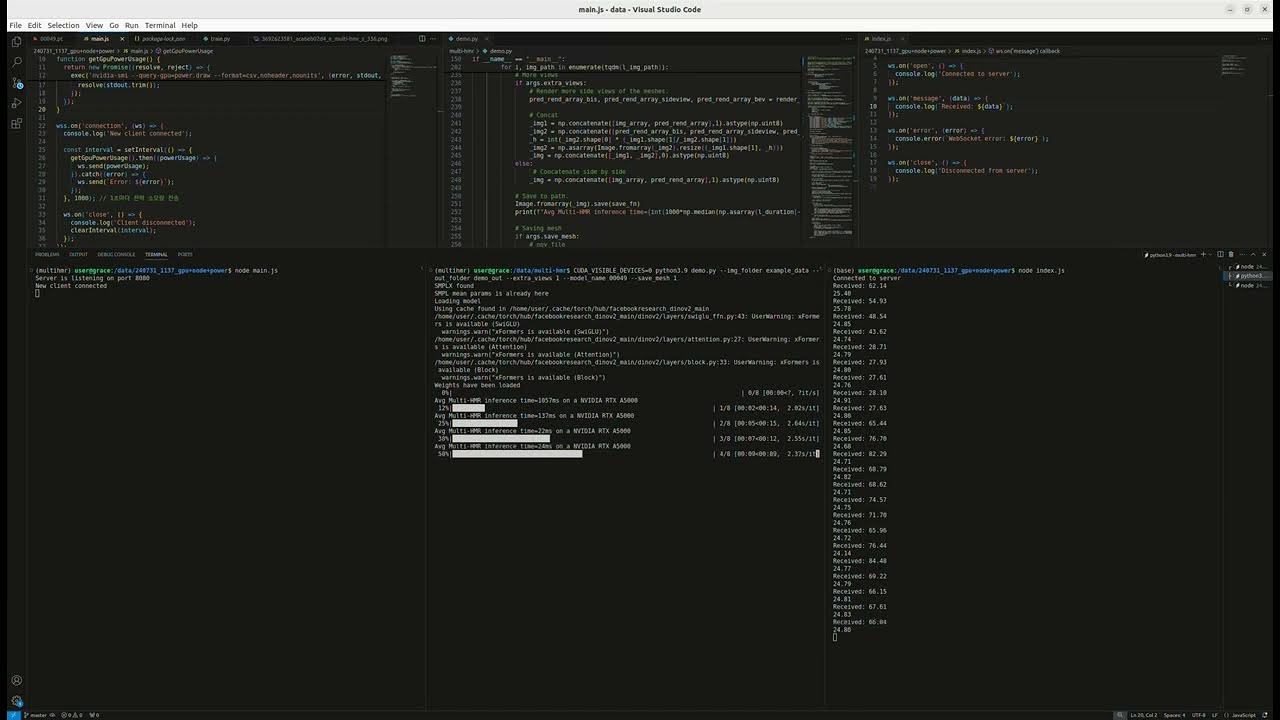 Real-time GPU Power Consumption Sharing Using WebSocket (ws) with Node.js - YouTube