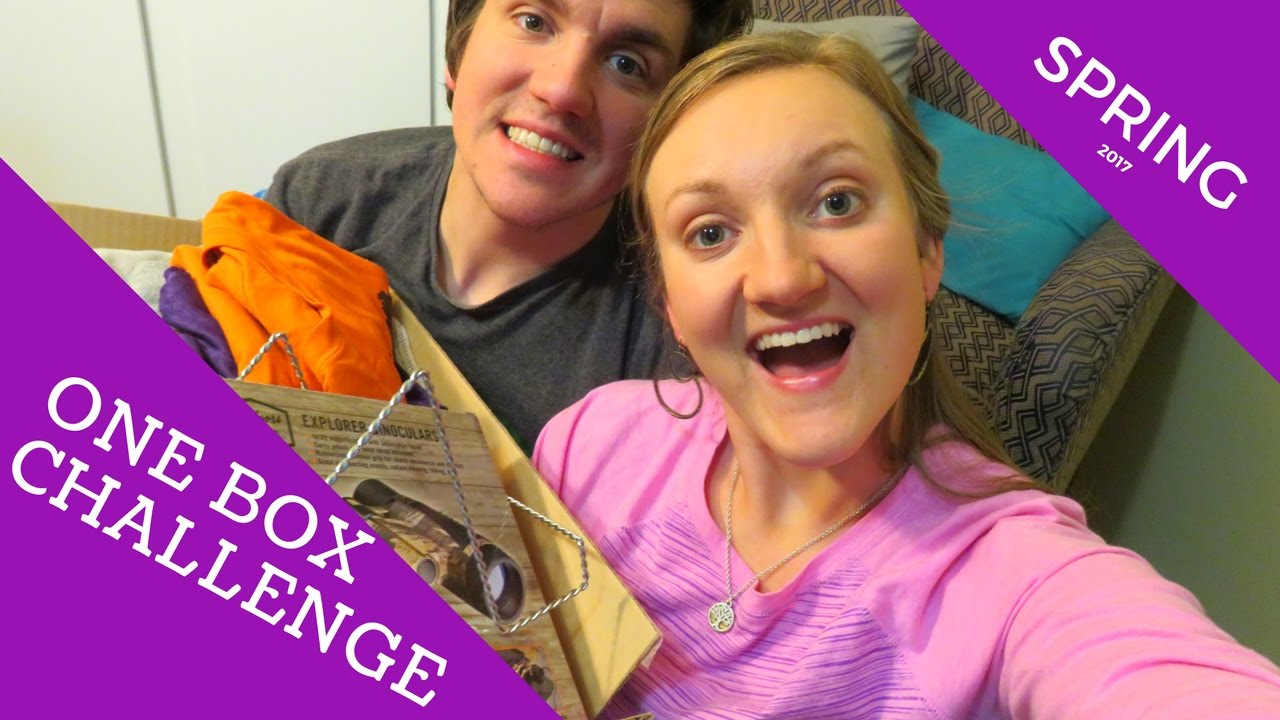 ONE BOX CHALLENGE | SPRING 2017 | Husband helps declutter - YouTube