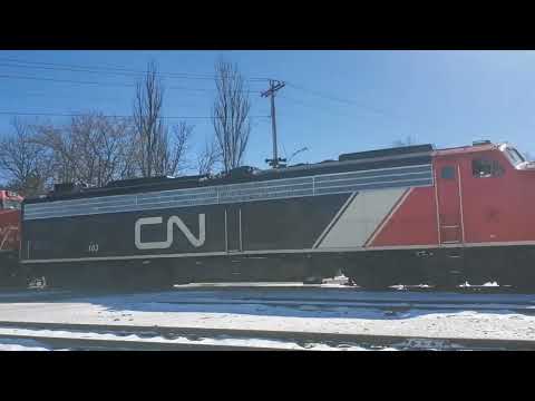 CN 3210, UP 6243, IC 2722, CN 103, Perkins, Appleton, 28 Feb 24 - YouTube