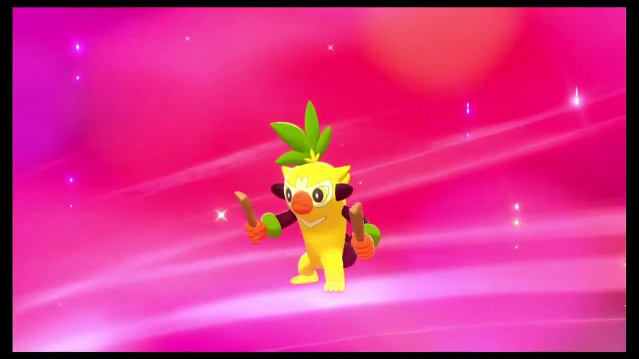 POKEMON SWORD AND SHIELD evolución Grookey shiny a Thwackey - YouTube