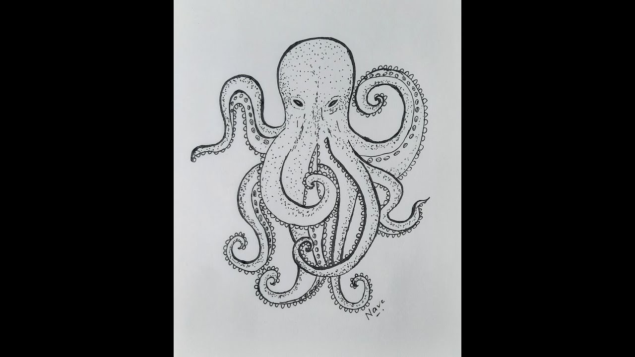 Octopus Drawing | Freehand Style | Inktober 2021 Week 21 Challenge ...