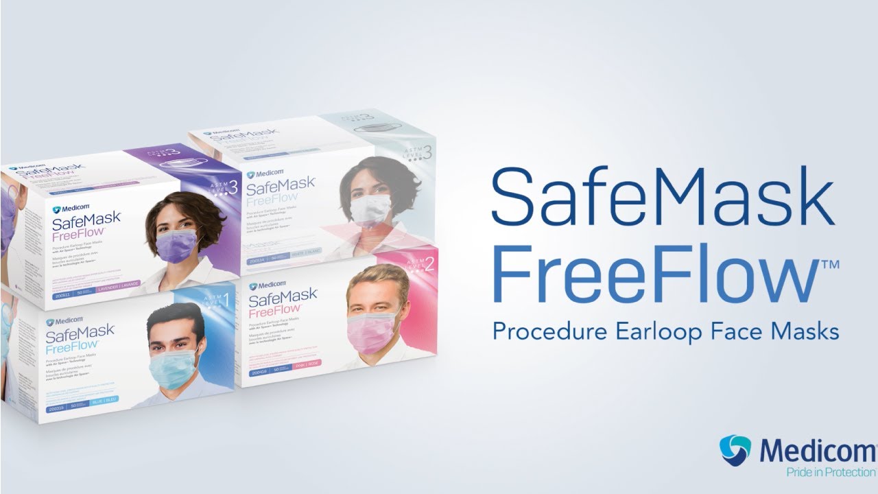 Introducing Medicom SafeMask FreeFlow Procedure Earloop Face Masks ...