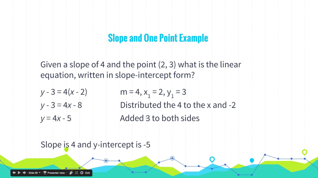 Find the Equation of a Line Given Slope and a Point - YouTube