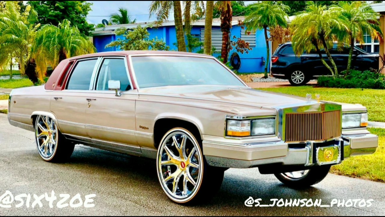 1992 Cadillac brougham on 24 inch Kraze wheels gold plated by stn ...