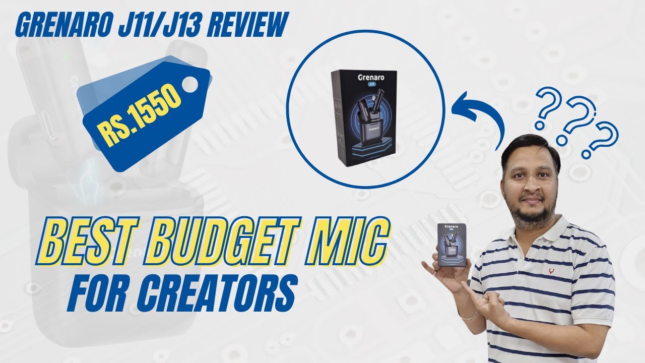 Best Budget wireless mic for youtube creators | Grenaro J11/J13 wireless mic unboxing and review ...
