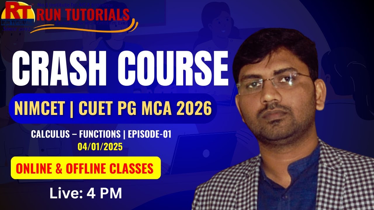NIMCET & CUET PG MCA 2026 Crash Course | Calculus – Functions | Episode ...