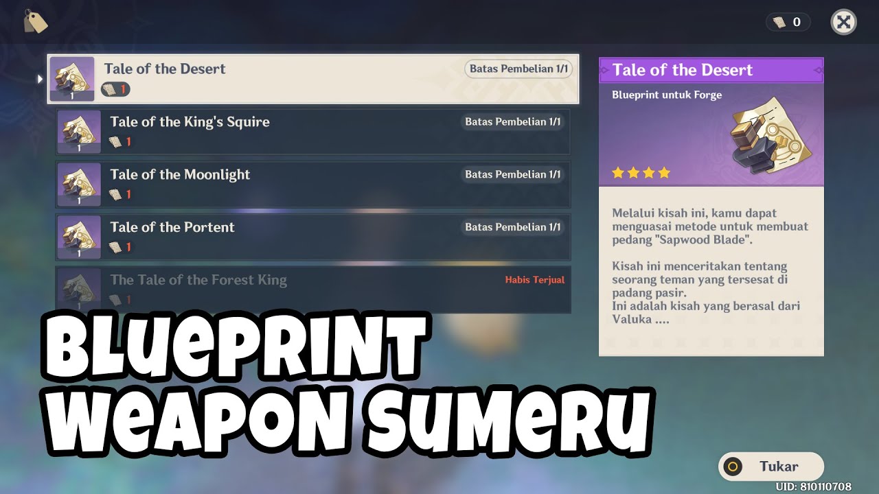 CARA MENDAPATKAN BLUEPRINT CRAFT WEAPON SUMERU - Genshin Impact - YouTube