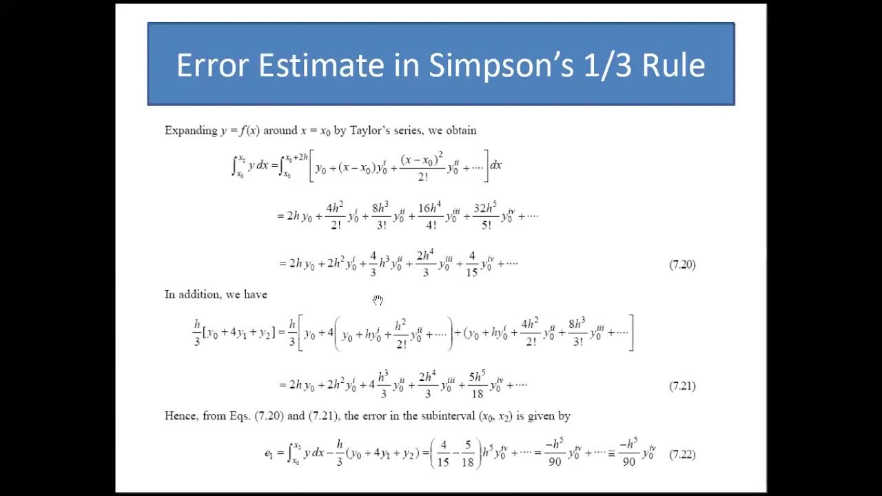 Error estimates in Simpson 1/3 rule - YouTube