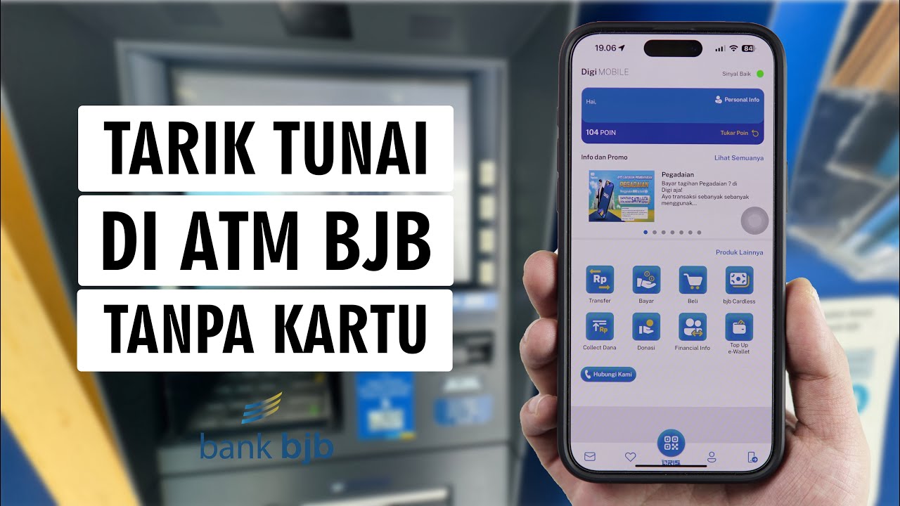 Cara Tarik Tunai BJB Di ATM Tanpa Kartu - BJB Cardless - YouTube