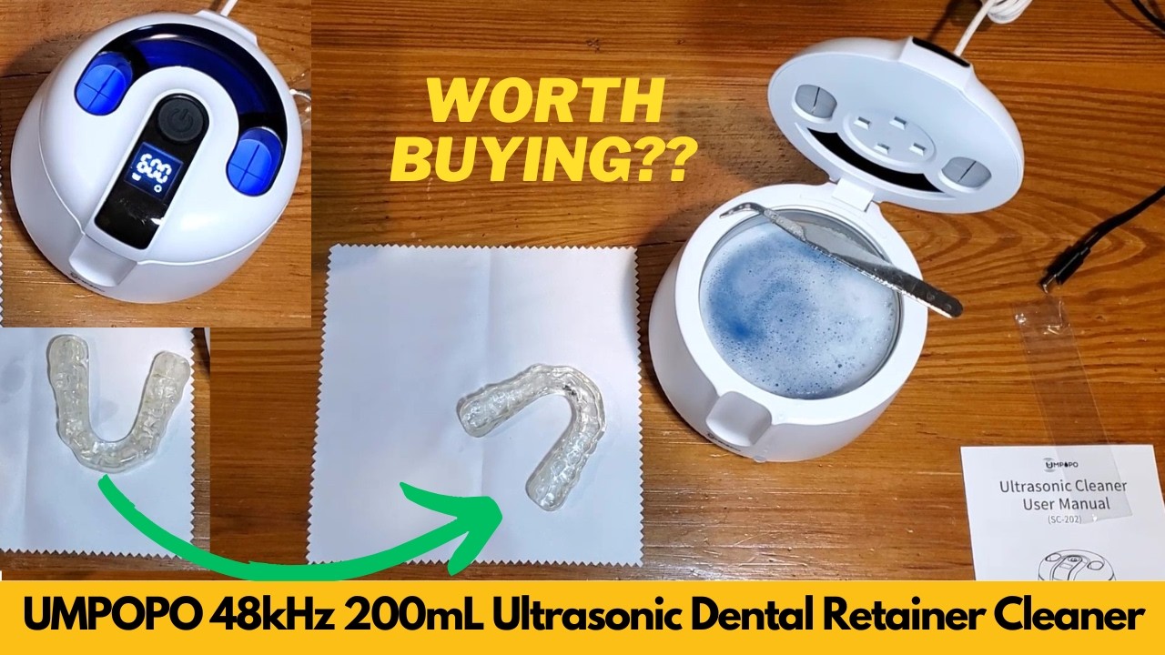 UMPOPO 48kHz 200mL Ultrasonic Retainer Cleaner Machine for Dentures ...