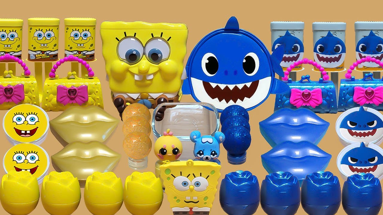 Yellow vs Blue Slime l Mixing Random Into Slime Satisfying Slime Video ...