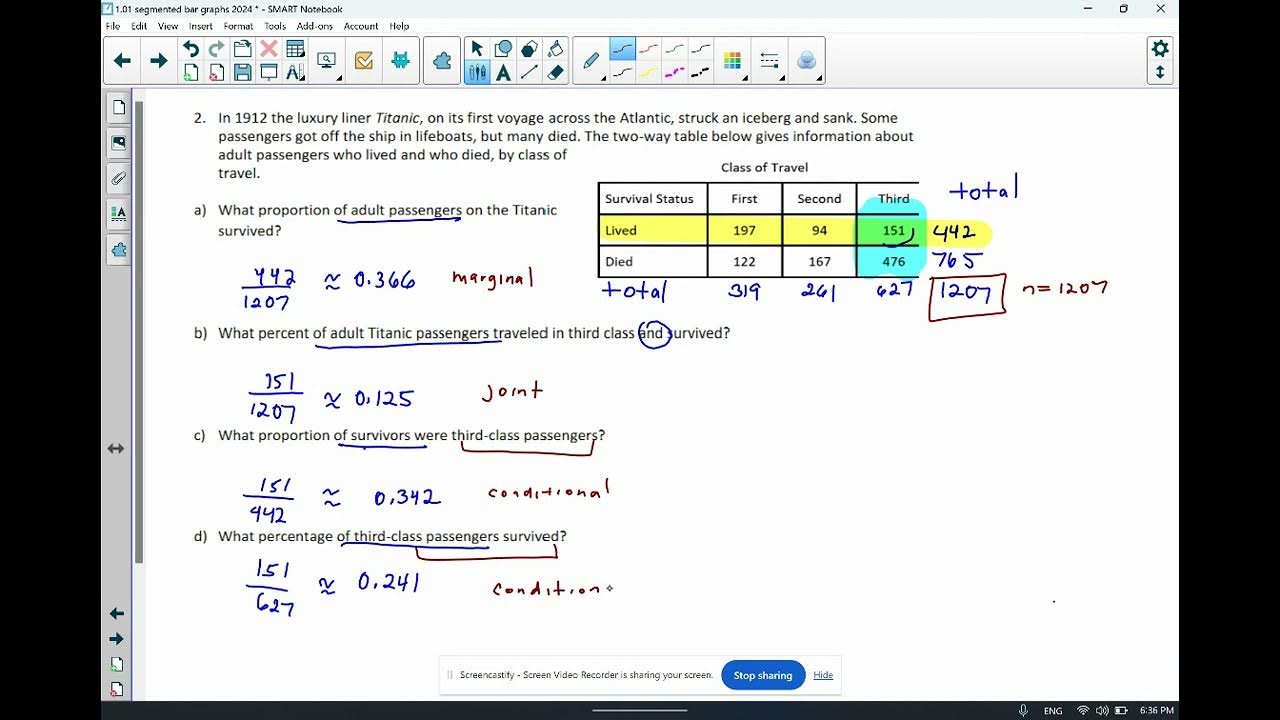 AP Stats 1.01 conditional relative frequency practice example 2 - YouTube