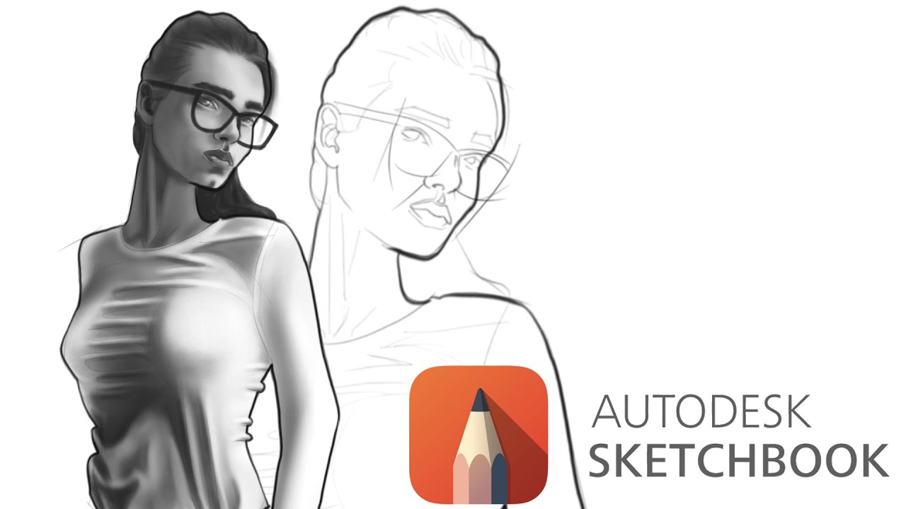 Digital Grayscale Painting on Autodesk Sketchbook - YouTube