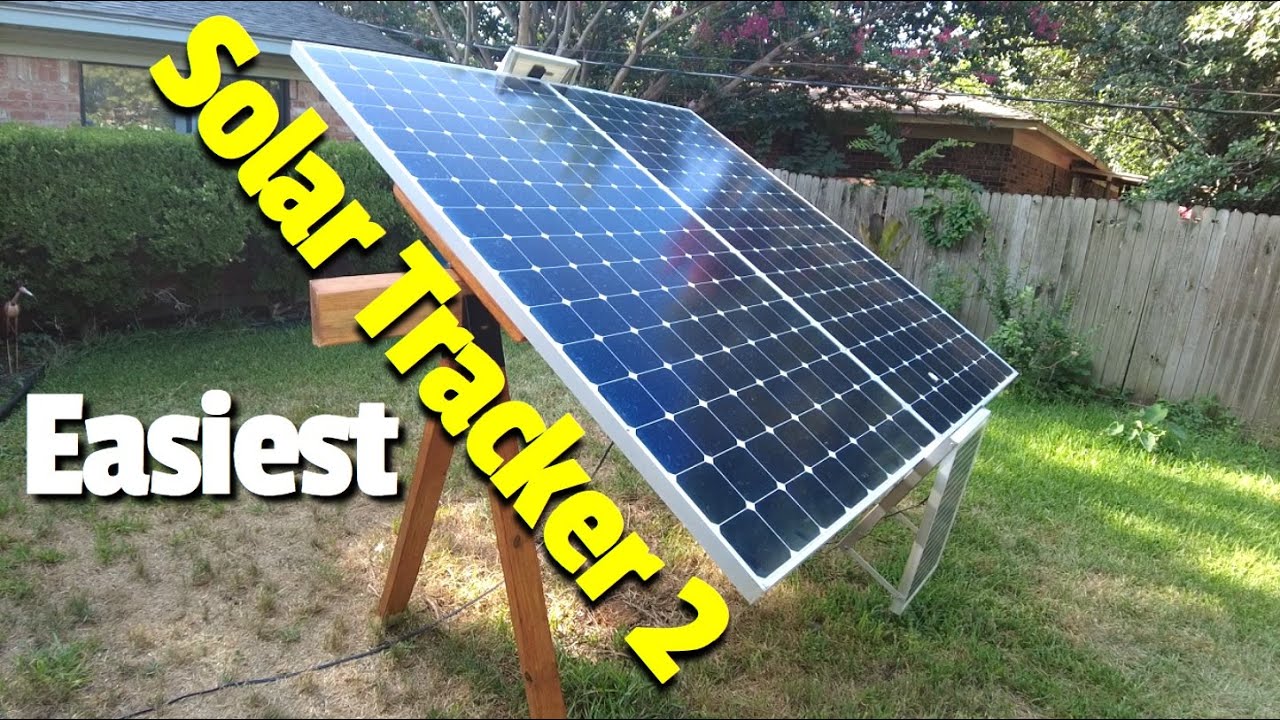 Easiest Solar Tracker Updated with Two Panels - YouTube