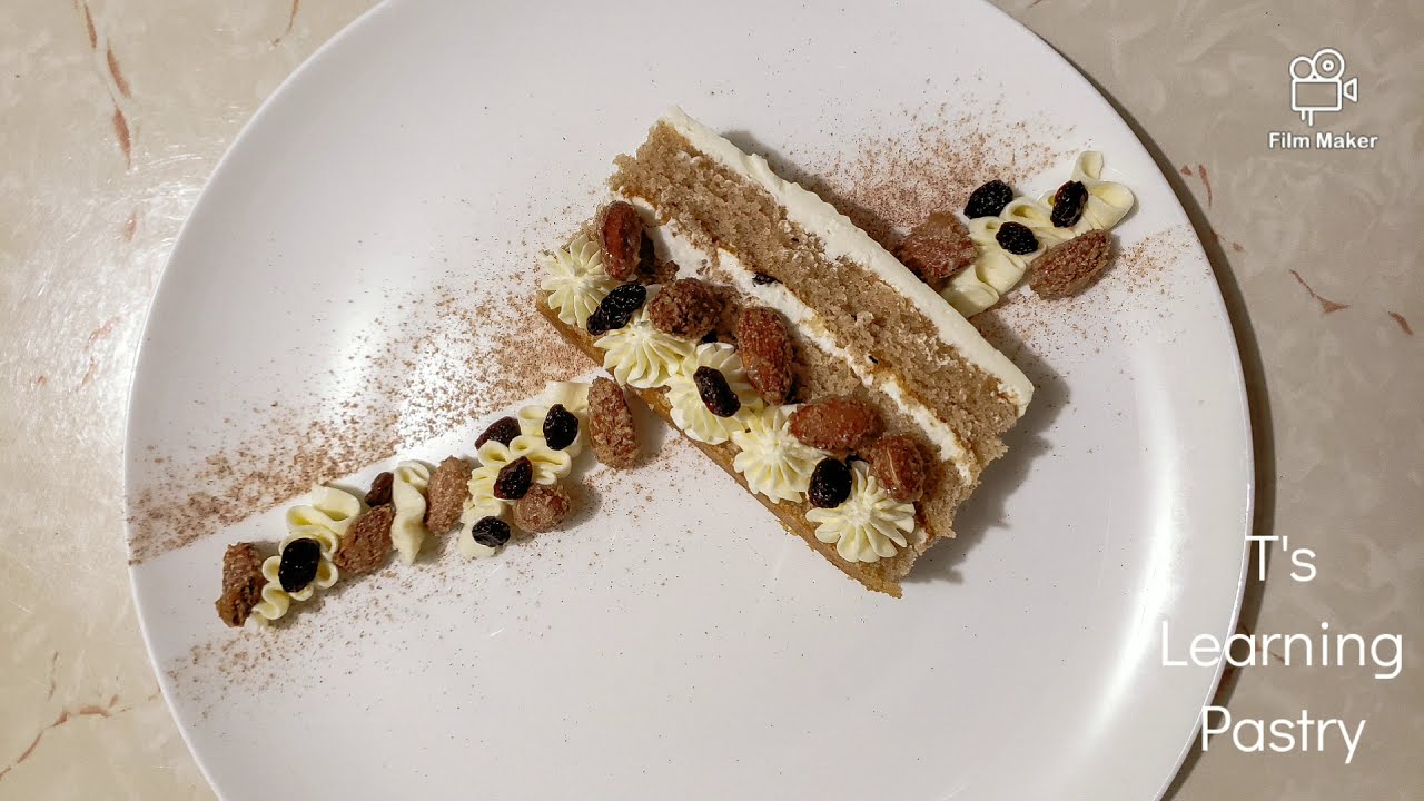 Plating a Cinnamon Raisin Cake || Plated Dessert || Plating Practice ...