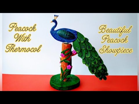 DIY Beautiful Peacock Craft using Thermocol Plate|Creative Peacock ...
