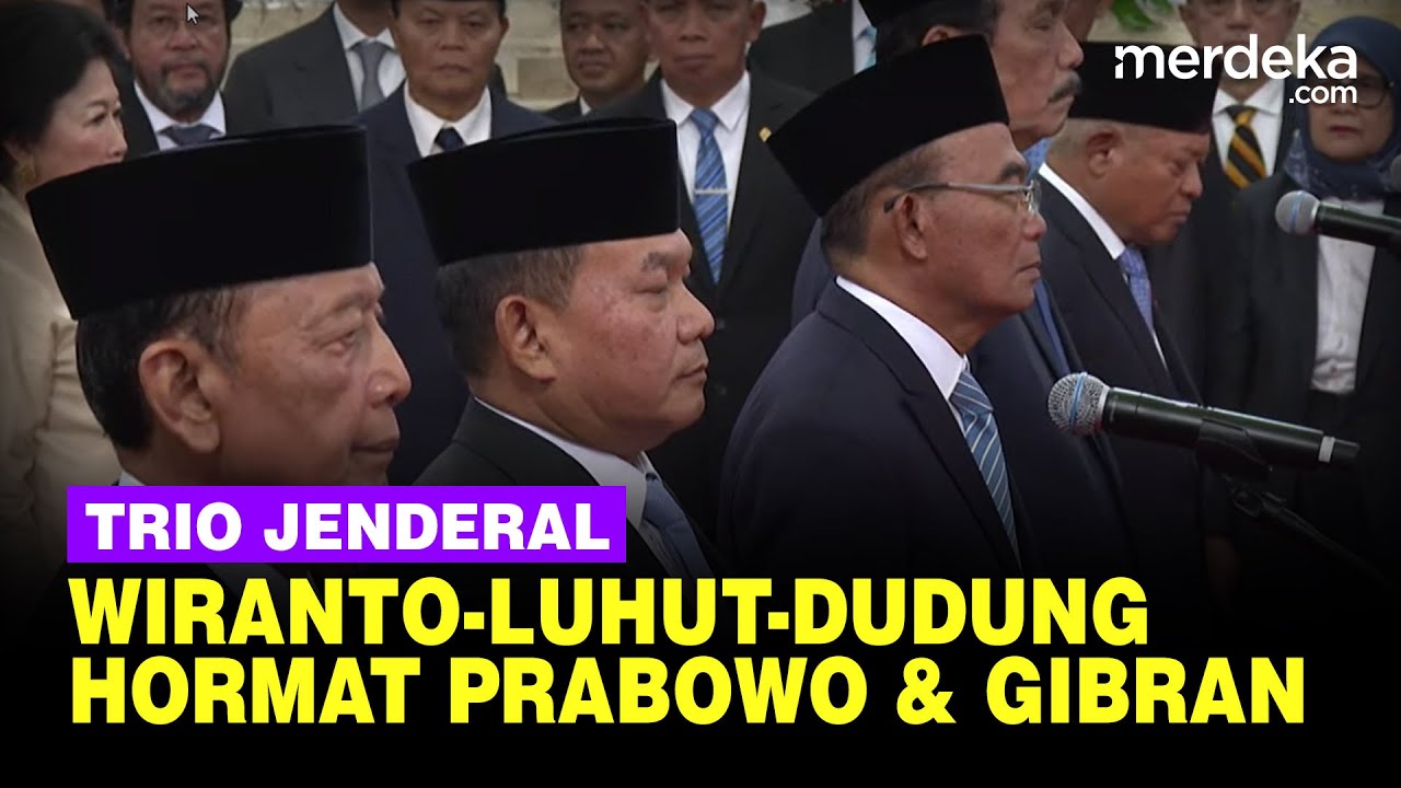 Momen Trio Jenderal TNI Wiranto, Luhut & Dudung Sigap Hormat ke Prabowo ...