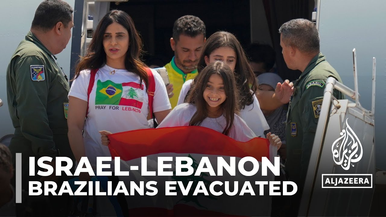 Evacuees fleeing Israeli attacks in Lebanon arrive in Brazil - YouTube