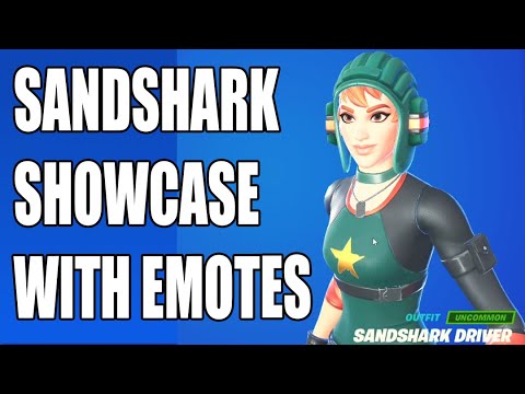 SANDSHARK DRIVER Skin Showcase with Best Emotes - Fortnite - YouTube