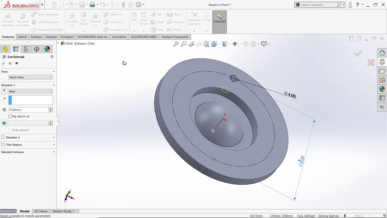 SolidWorks Tutorial 7 | Cylinder Block Top Cover for Single Cylinder ...