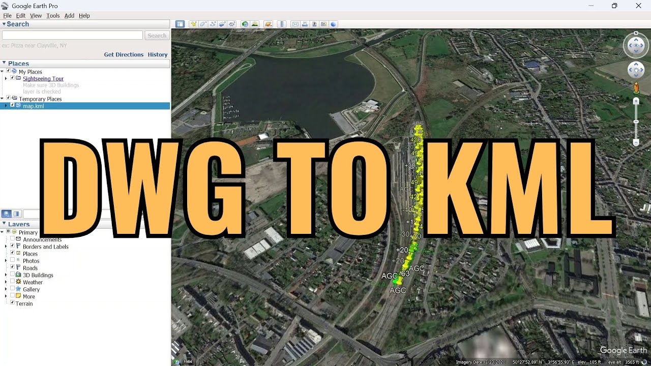Convert AutoCAD DWG to Google Earth KML/KMZ - YouTube