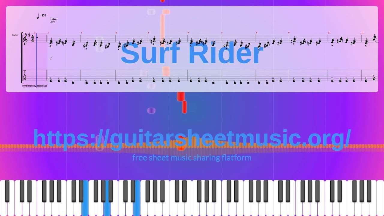 Surf Rider Sheet Music Free, Synthesia Piano - YouTube