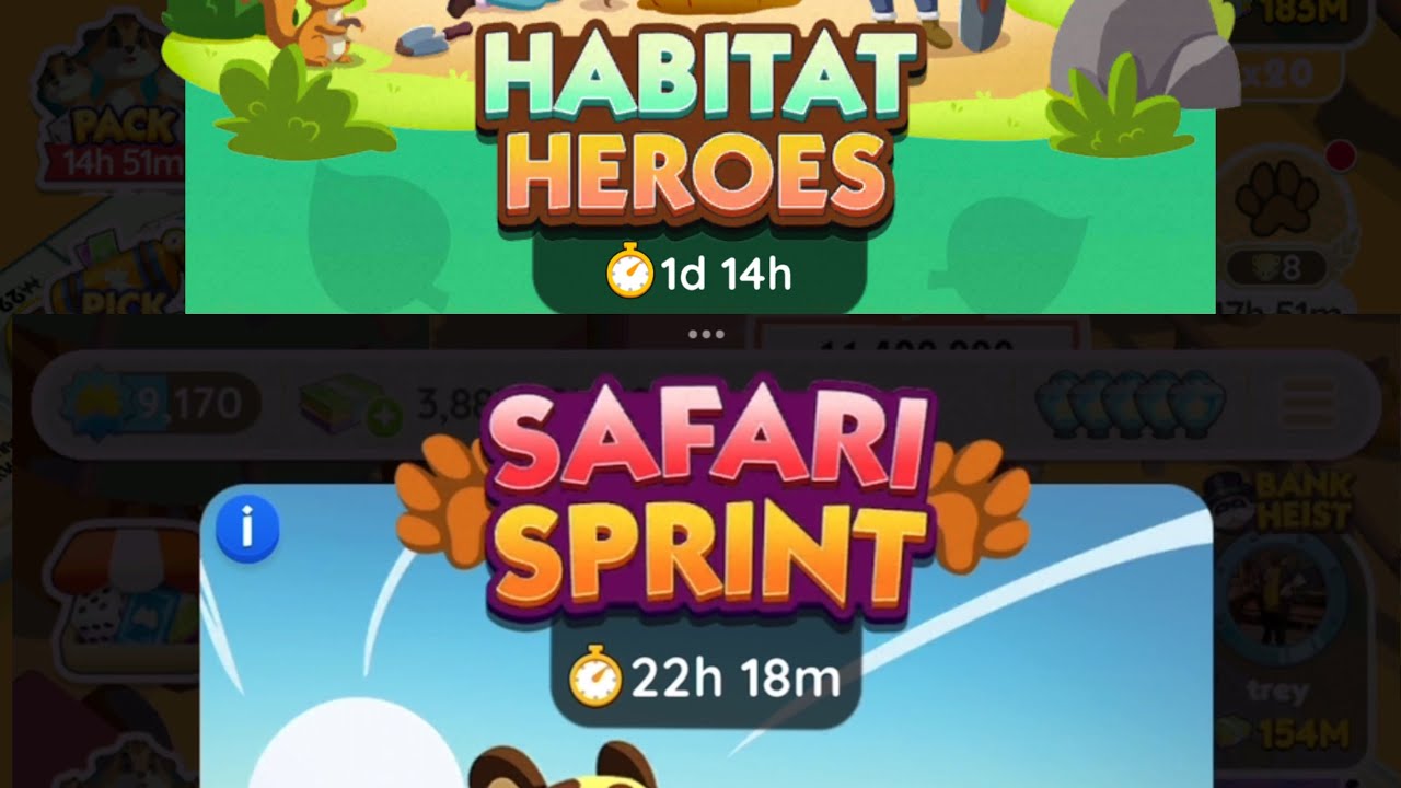 Monopoly Go - Finish SAFARI SPRINT and Some HABITAT HEROES #monopolygo ...