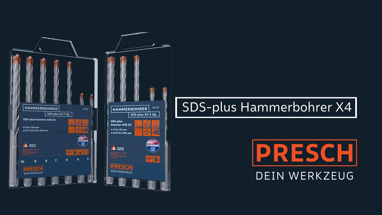 PRESCH SDS-plus Hammerbohrer X4 - Denn Qualität begeistert! - YouTube
