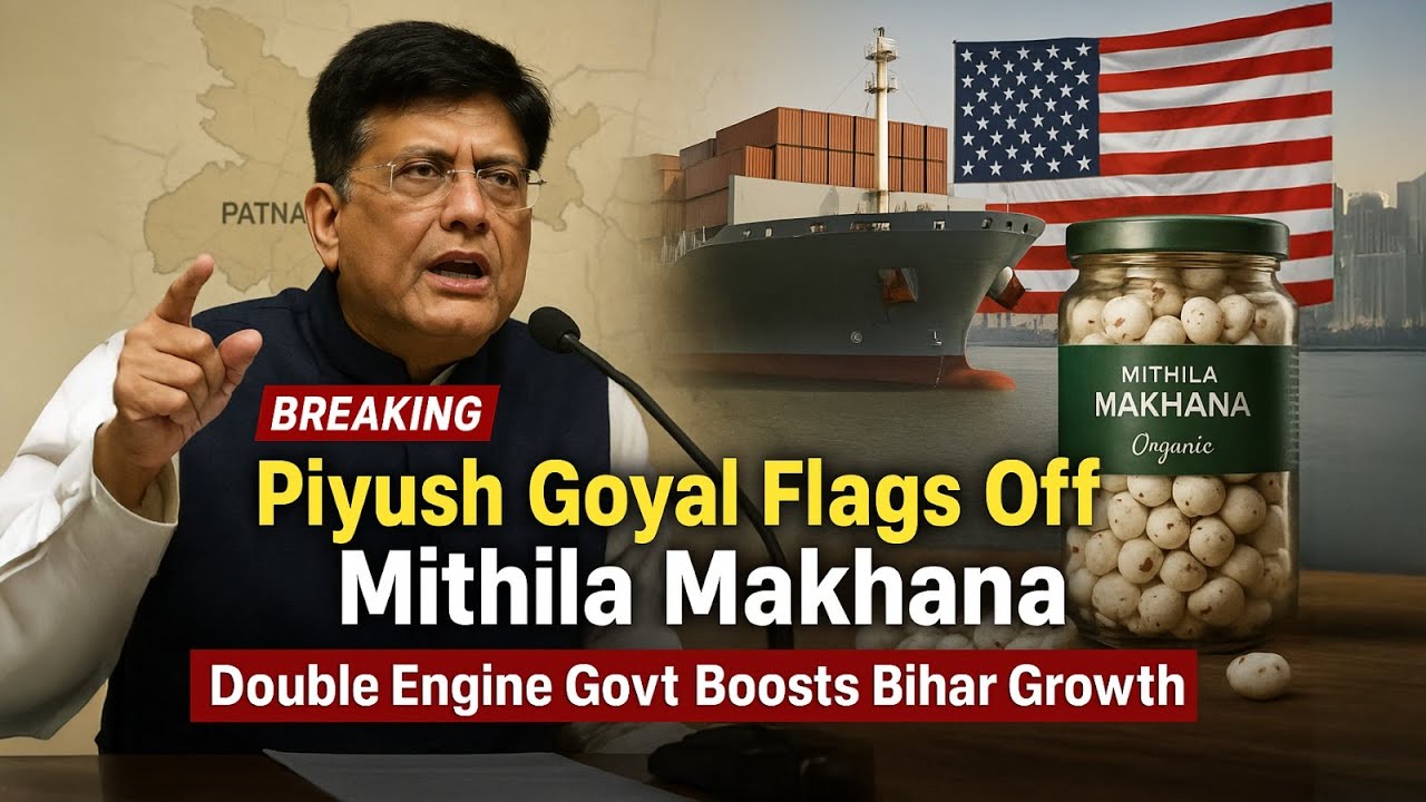 Big Push for Bihar! Piyush Goyal Flags Off Mithila Makhana Export to ...