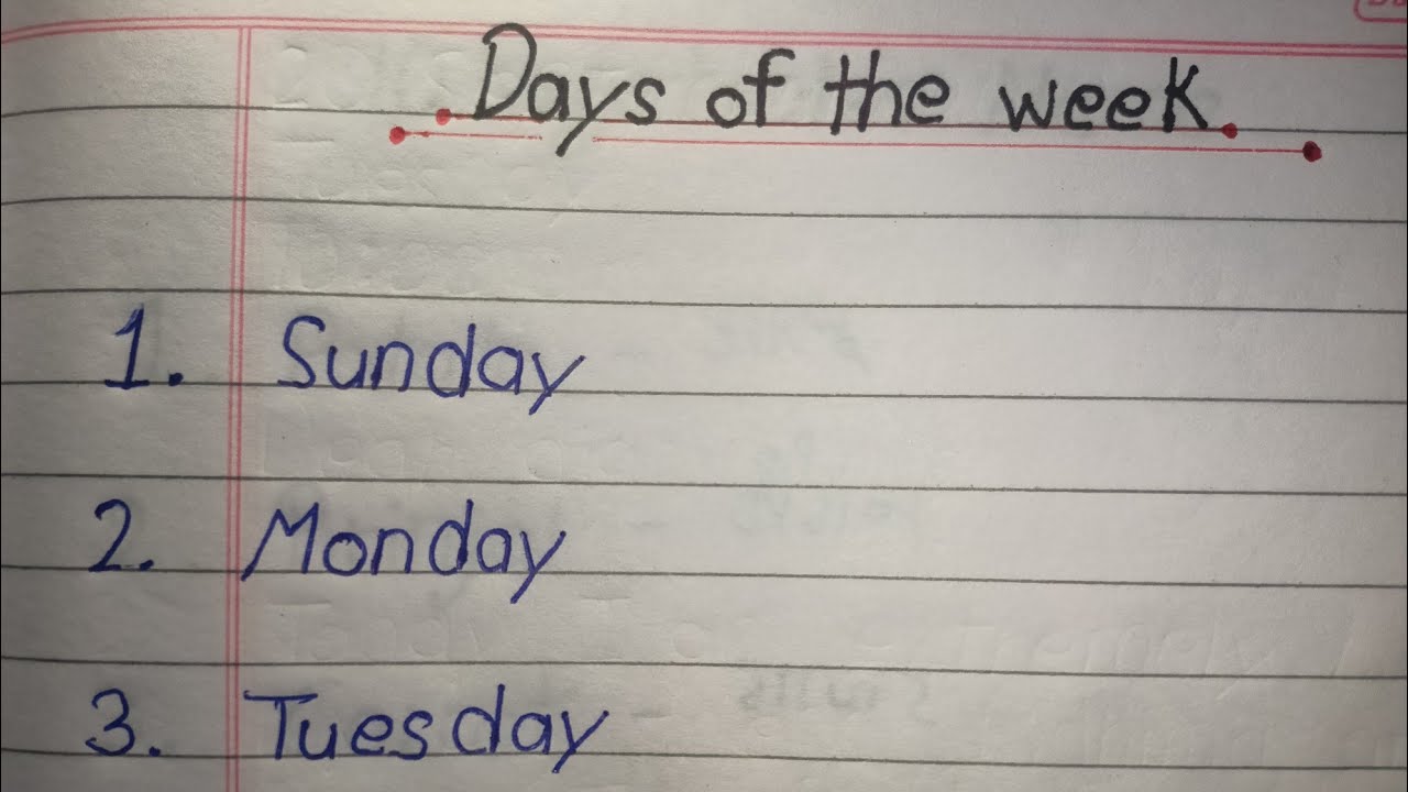 learn Sunday Monday spelling | learn days of the week in English ...
