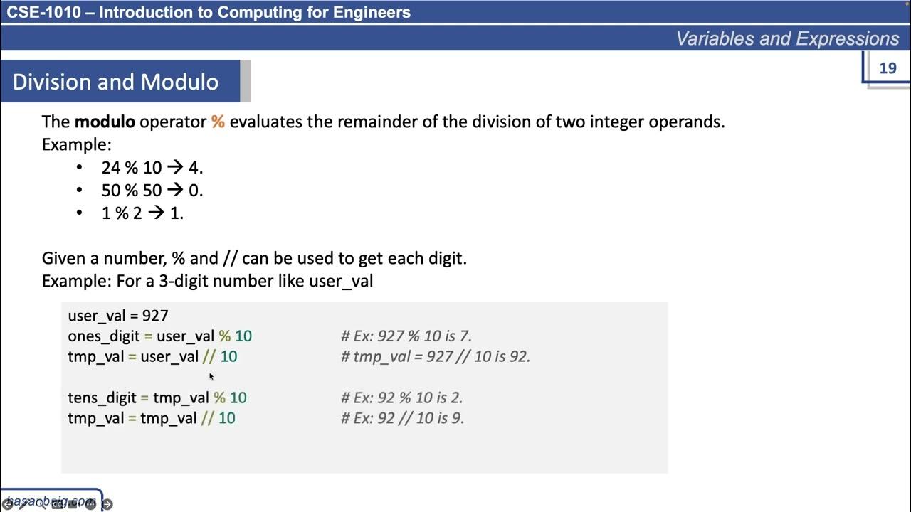 8. Compound Operator, Division and Modulo - YouTube