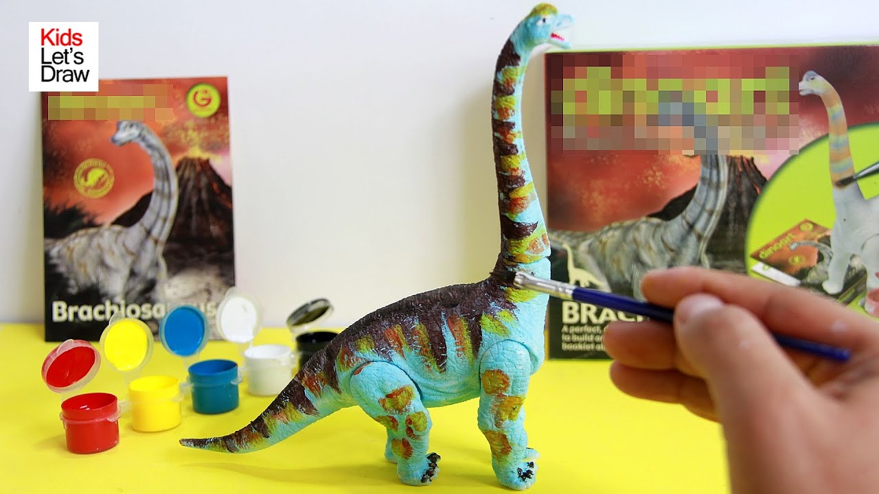 BRACHIOSAURUS | Dinosaur toy painting with watercolors - YouTube