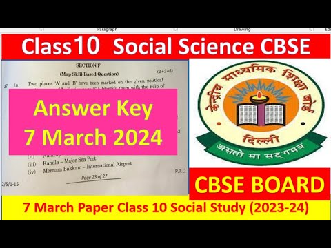 Social Science Answer Key || Set 32/5/1 || CBSE Board Exam answer key ...