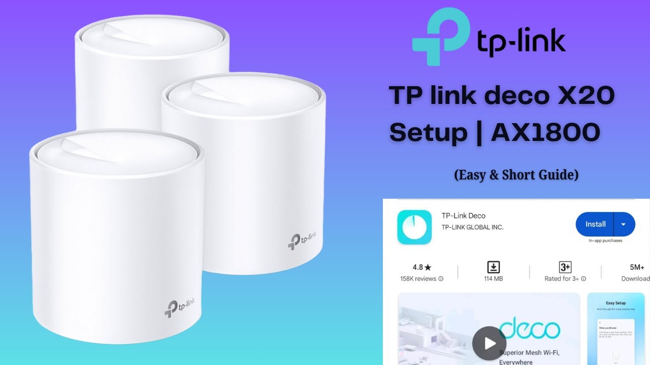 How to setup TP-Link deco X20 mesh wifi | TP-Link Deco X20 setup - YouTube