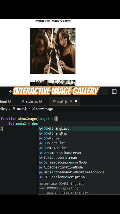 Simple Interactive Image Gallery Html Css Javascript Html Htmlcss Javascript Css Youtube