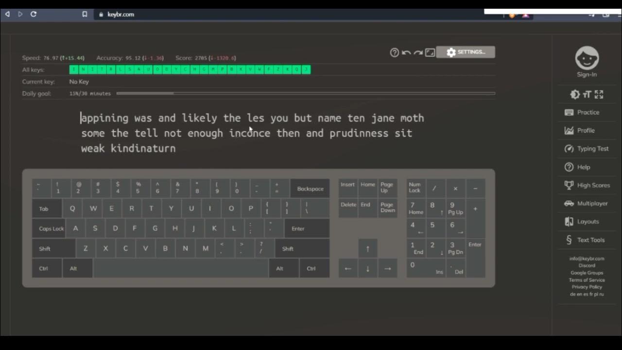 Typing practice on keybr.com|How to type fast |#touchtyping #fasttyping ...