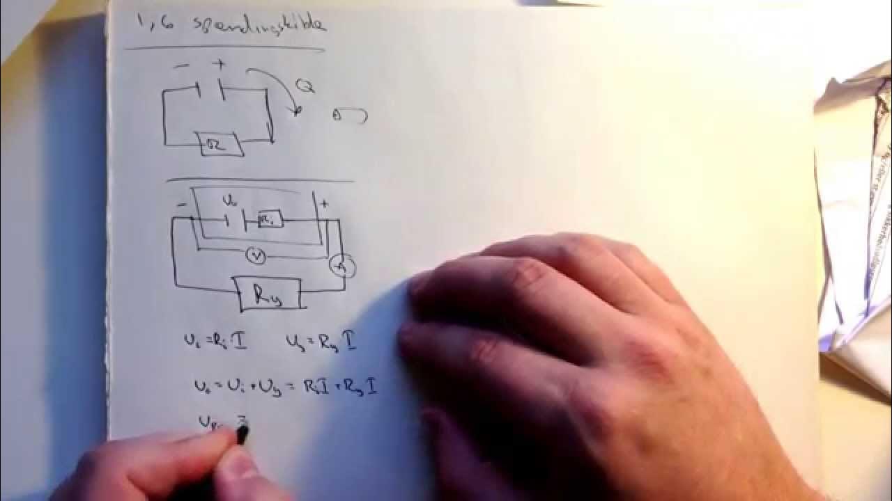 Polspænding og indre modstand - YouTube